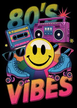 '80's Vibes' Poster, picture, metal print, paint by Steel Canvas ...