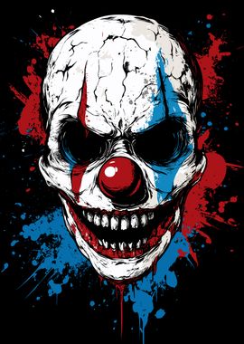 'Evil Clown Skull' Poster, picture, metal print, paint by pixelbull ...