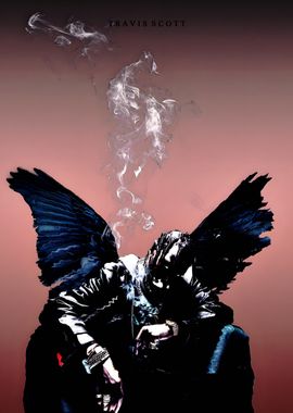 'Travis Scott Angel Wings' Poster, picture, metal print, paint by Rose ...