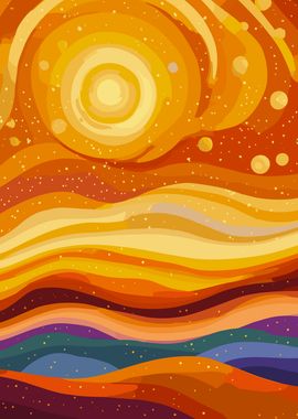 'Abstract Sunrise Art' Poster, picture, metal print, paint by Omar ...