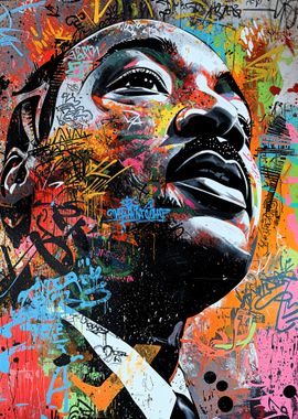 'Martin Luther King Jr. Graffiti Art' Poster, picture, metal print ...
