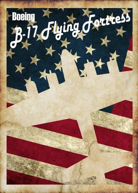 'Vintage style WW2 B-17 Flying Fortress poster' Poster by Airpower Art ...