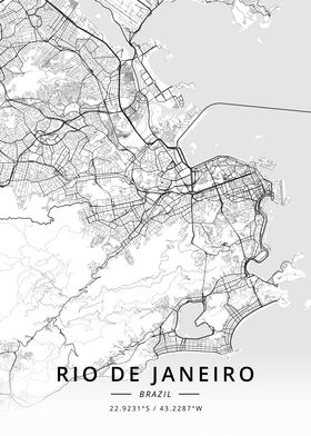 'Rio De Janeiro, Brazil' Poster by Designer Map Art | Displate