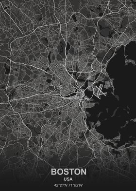 'Boston USA city map' Poster by Iwoko | Displate