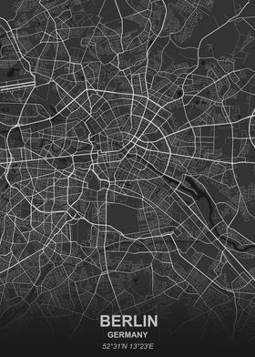 'Berlin Germany map' Poster by Iwoko | Displate