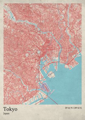 'Tokyo city map' Poster by Iwoko | Displate