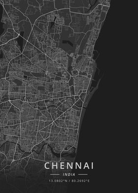 'Chennai, India' Poster by Designer Map Art | Displate