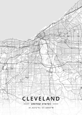 'Cleveland, United States' Poster by Designer Map Art | Displate