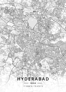 'Hyderabad, India' Poster by Designer Map Art | Displate