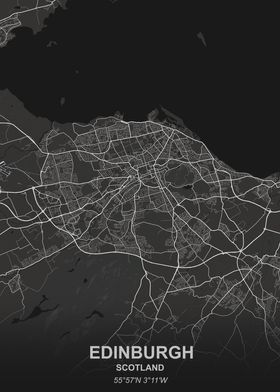 'Edinburgh city map' Poster by Iwoko | Displate