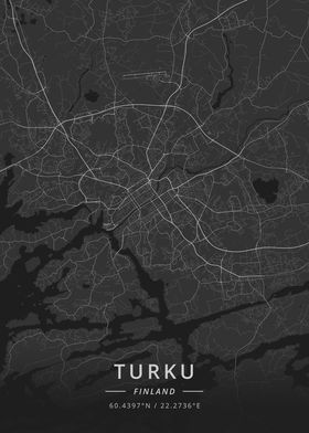 'Turku, Finland' Poster by Designer Map Art | Displate