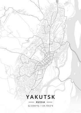 'Yakutsk, Russia' Poster by Designer Map Art | Displate
