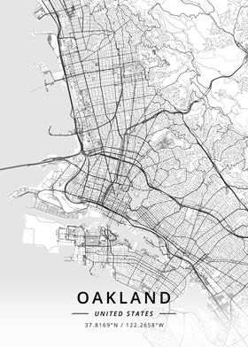 'Oakland, United States' Poster by Designer Map Art | Displate