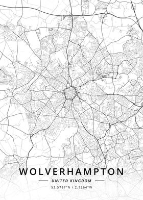'Wolverhampton, UK' Poster by Designer Map Art | Displate