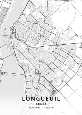'Longueuil, Canada' Poster by Designer Map Art | Displate