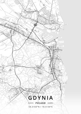 'Gdynia, Poland' Poster by Designer Map Art | Displate