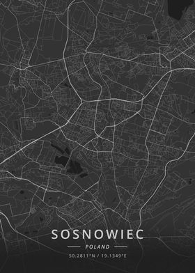 'Sosnowiec, Poland' Poster by Designer Map Art | Displate