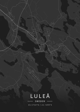 'Lulea, Sweden' Poster by Designer Map Art | Displate