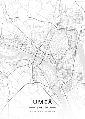 'Umea, Sweden' Poster by Designer Map Art | Displate