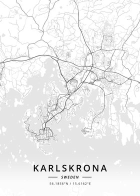 'Karlskrona, Sweden' Poster by Designer Map Art | Displate