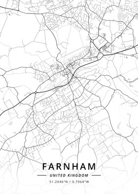 'Farnham, United Kingdom' Poster by Designer Map Art | Displate