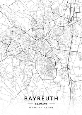 'Bayreuth Germany' Poster by Designer Map Art | Displate
