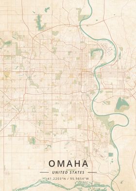 'Omaha United States' Poster by Designer Map Art | Displate