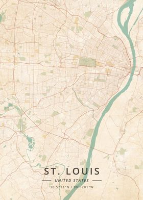 'St Louis United States' Poster by Designer Map Art | Displate