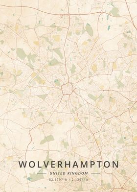 'Wolverhampton UK' Poster by Designer Map Art | Displate