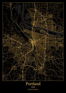 'Portland USA Map' Poster by Iwoko | Displate
