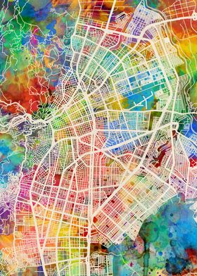 'Cali Colombia Map' Poster by Michael Tompsett | Displate