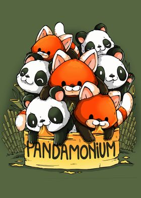 'Pandamonium' Poster by Valentina Fabbri | Displate