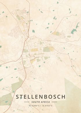 'Stellenbosch South Africa' Poster by Designer Map Art | Displate