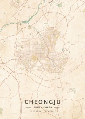 'Cheongju South Korea' Poster by Designer Map Art | Displate
