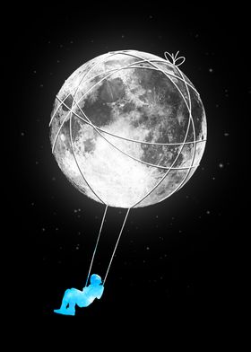 'Moon Swing' Poster by Nicebleed | Displate