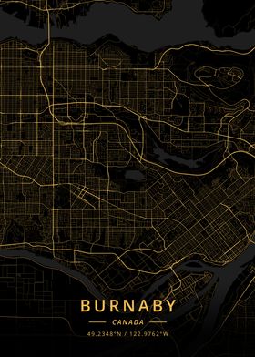 'Burnaby Canada' Poster by Designer Map Art | Displate