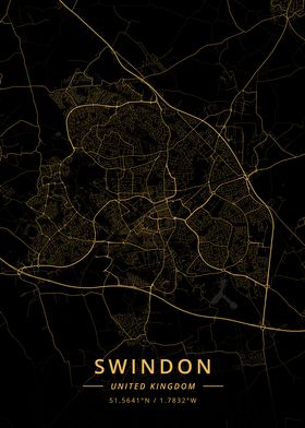 'Swindon United Kingdom' Poster by Designer Map Art | Displate