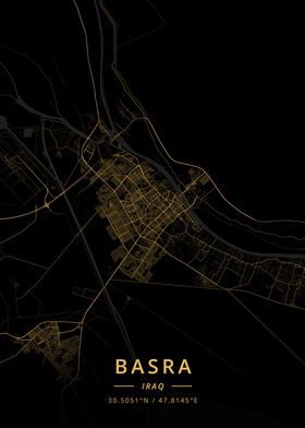 'Basra Iraq' Poster by Designer Map Art | Displate