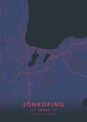 'Jonkoping Sweden' Poster by Designer Map Art | Displate