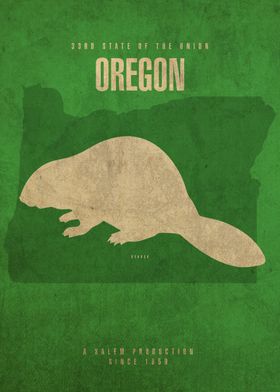 'Oregon State Facts' Poster by Design Turnpike | Displate