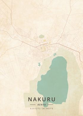 'Nakuru Kenya' Poster by Designer Map Art | Displate