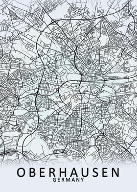 'Oberhausen Germany Map' Poster by City Map Art Prints | Displate