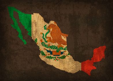 'Mexico Country Flag Map' Poster by Design Turnpike | Displate