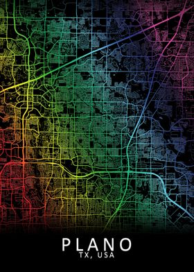 'Plano TX USA City Map' Poster by City Map Art Prints | Displate