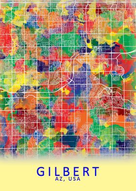 'Gilbert AZ USA City Map' Poster by City Map Art Prints | Displate