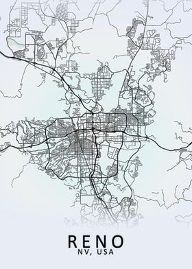 'Reno NV USA City Map' Poster by City Map Art Prints | Displate