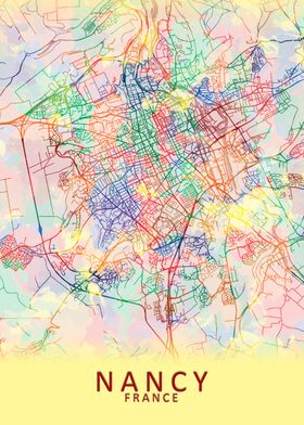 'Nancy France City Map' Poster by City Map Art Prints | Displate
