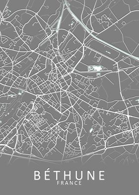 'Bethune France City Map' Poster by City Map Art Prints | Displate