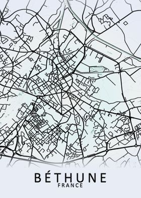 'Bethune France City Map' Poster by City Map Art Prints | Displate