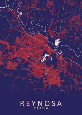 Home Décor Home & Living Globes & Maps Pull Down Map Reynosa Map Print ...